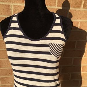 GAP | Tops | Gap Navy Blue And White Striped Tank Top | Poshmark